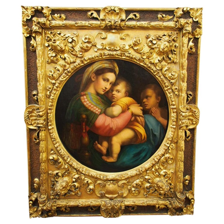 Victorian Copy of Madonna Della Sedia by Raphael at 1stDibs | madonna della sedia copies ...