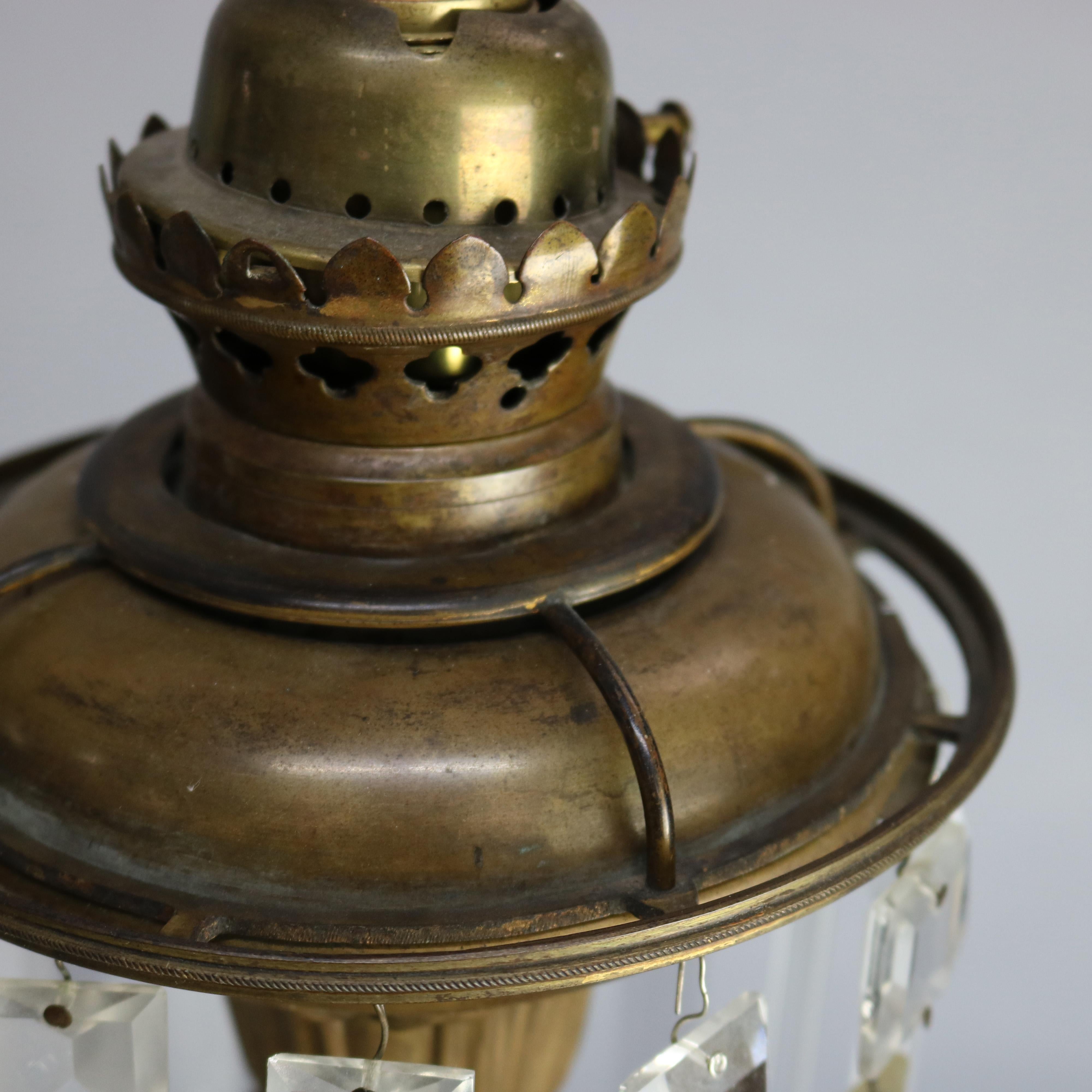 Victorian Cornelius School Bronze and Crystal George Washington Solar ...