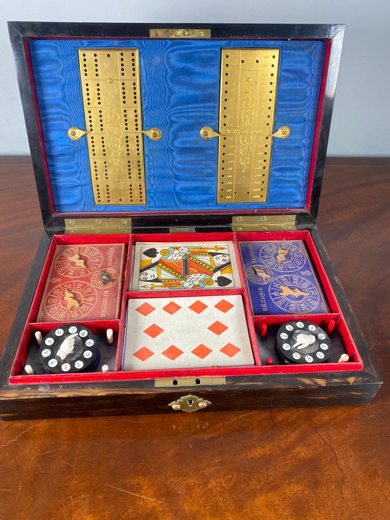 Victorian Coromandel and Brass Bound Games Compendium For Sale at 1stDibs