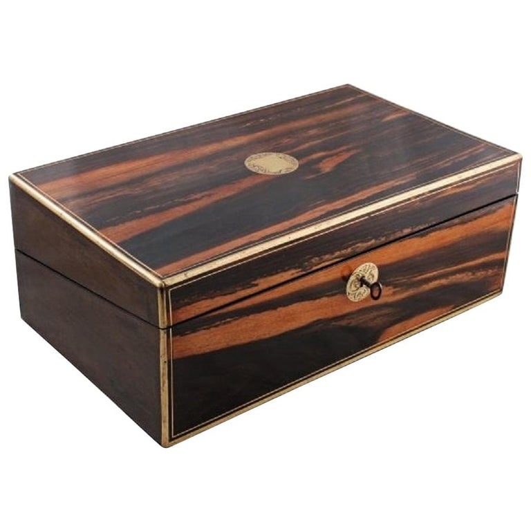 Victorian Coromandel Wood Writing Box, 19th Century For Sale at 1stDibs