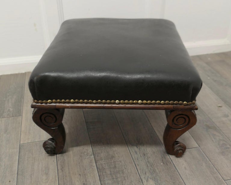 Victorian Country House Foot Stool Upholstered in Leather For Sale at ...