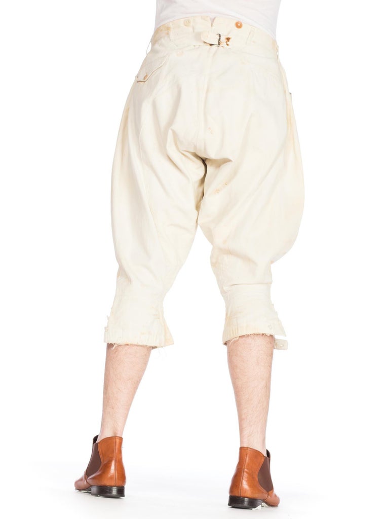 Victorian Cream Cotton Men's Antique Equestrian Riding Pants For Sale ...
