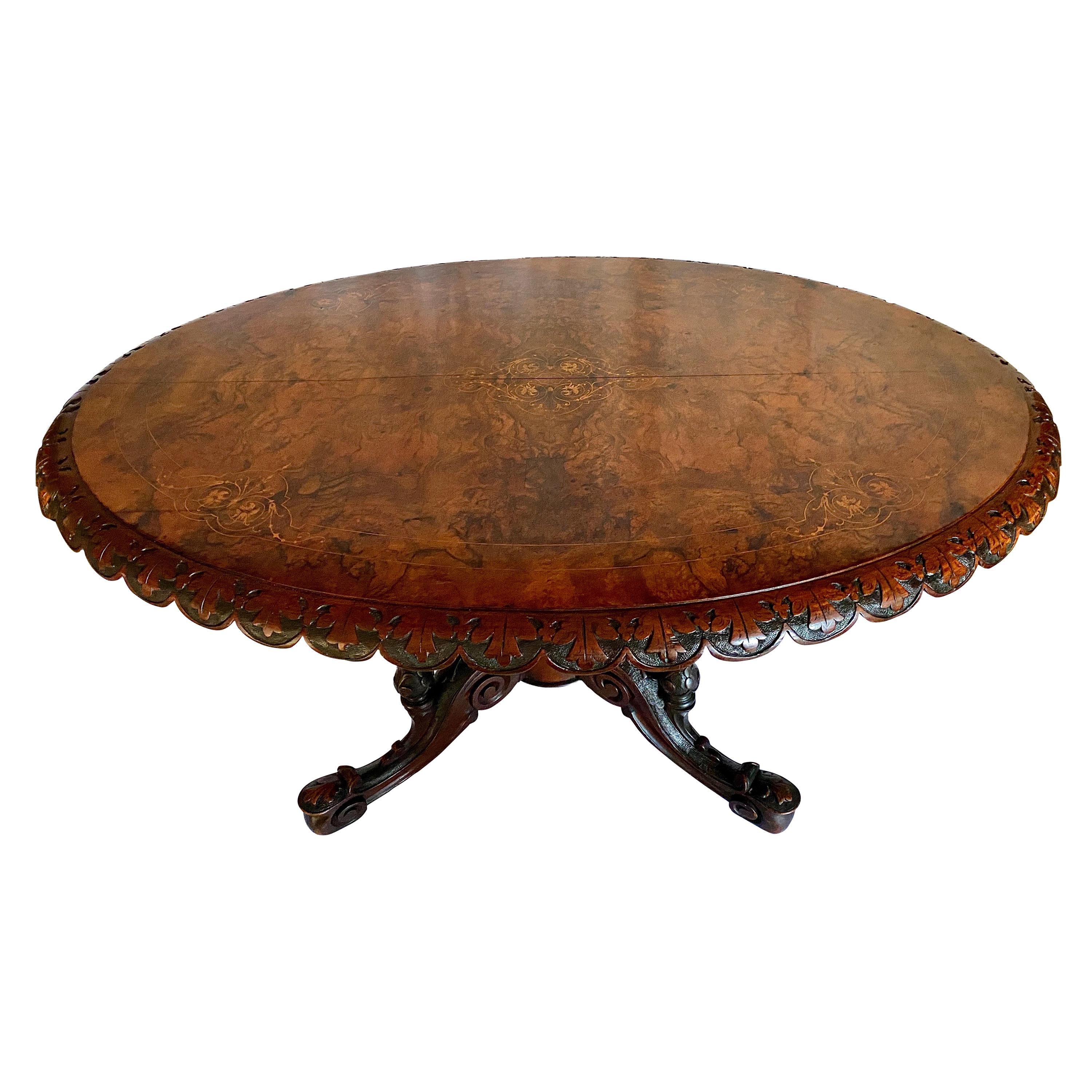 English Victorian Oak Center Table at 1stDibs