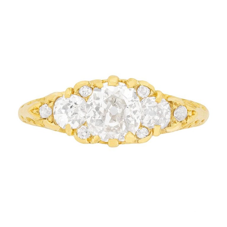 Victorian Cushion Cut Diamond Cluster Ring, circa 1880s at 1stDibs