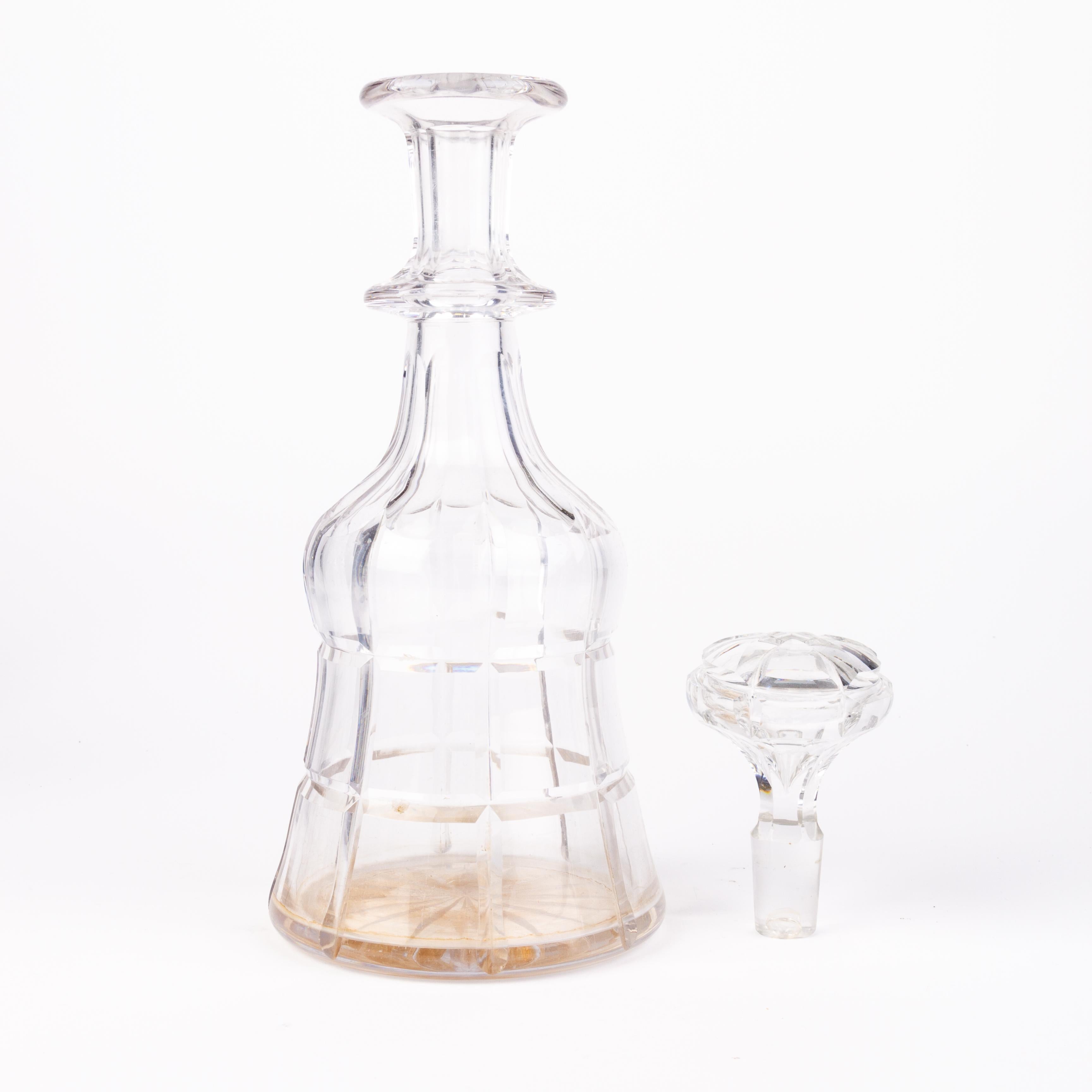 Victorian Cut Crystal Glass Spirit Decanter Bottle For Sale at 1stDibs