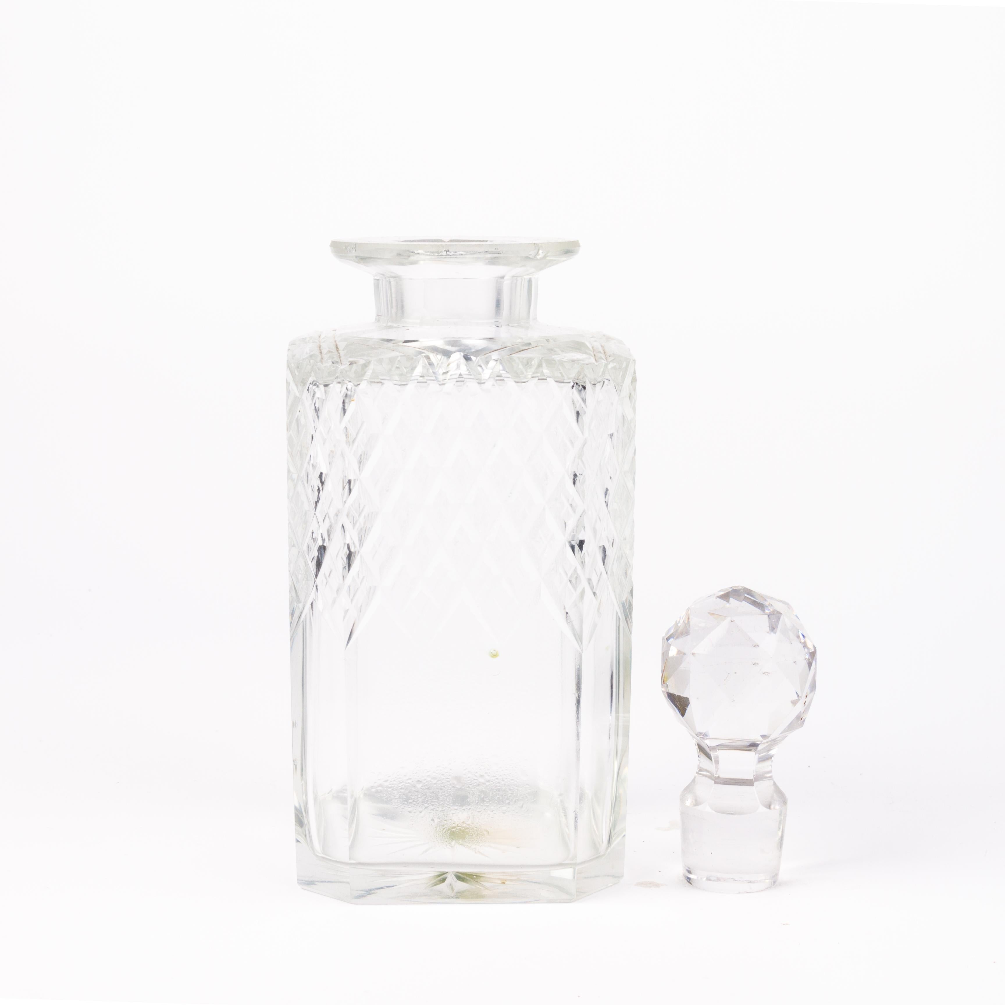 Victorian Cut Crystal Glass Spirit Decanter Bottle For Sale at 1stDibs
