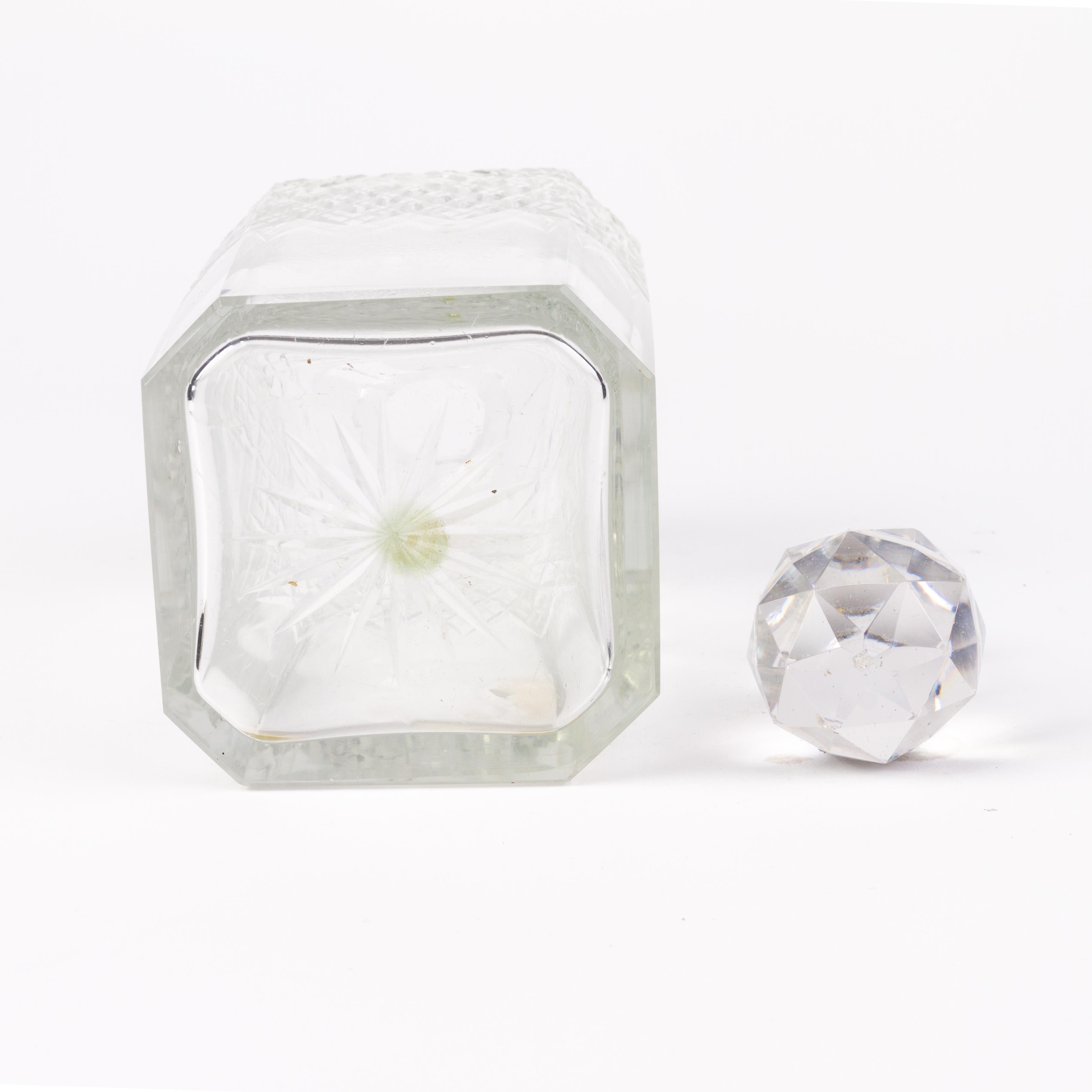 Victorian Cut Crystal Glass Spirit Decanter Bottle For Sale at 1stDibs