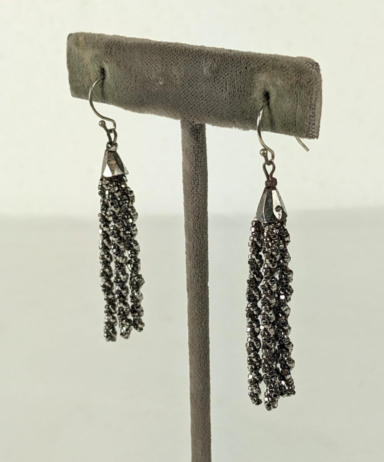 Victorian Cut Steel Tassel Earrings For Sale at 1stDibs