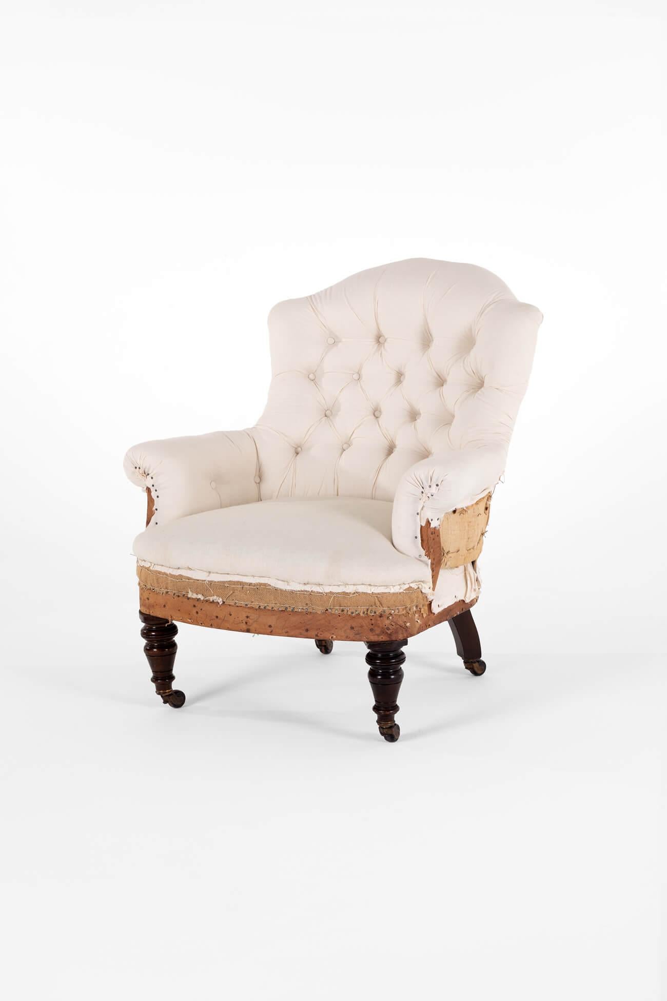 Victorian deconstructed Button Back Armchair at 1stDibs