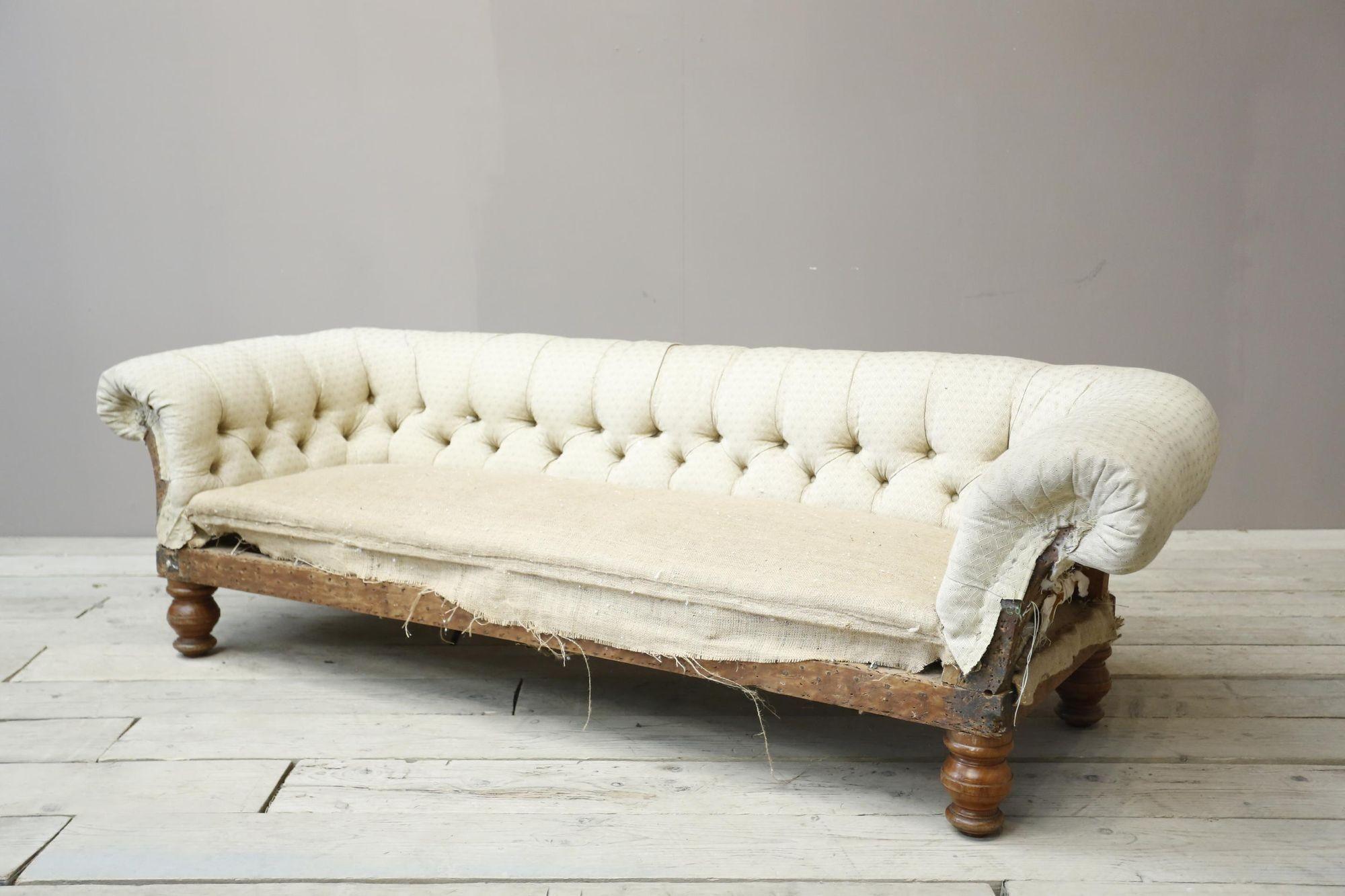 Victorian deep buttoned scroll arm chesterfield sofa For Sale at 1stDibs