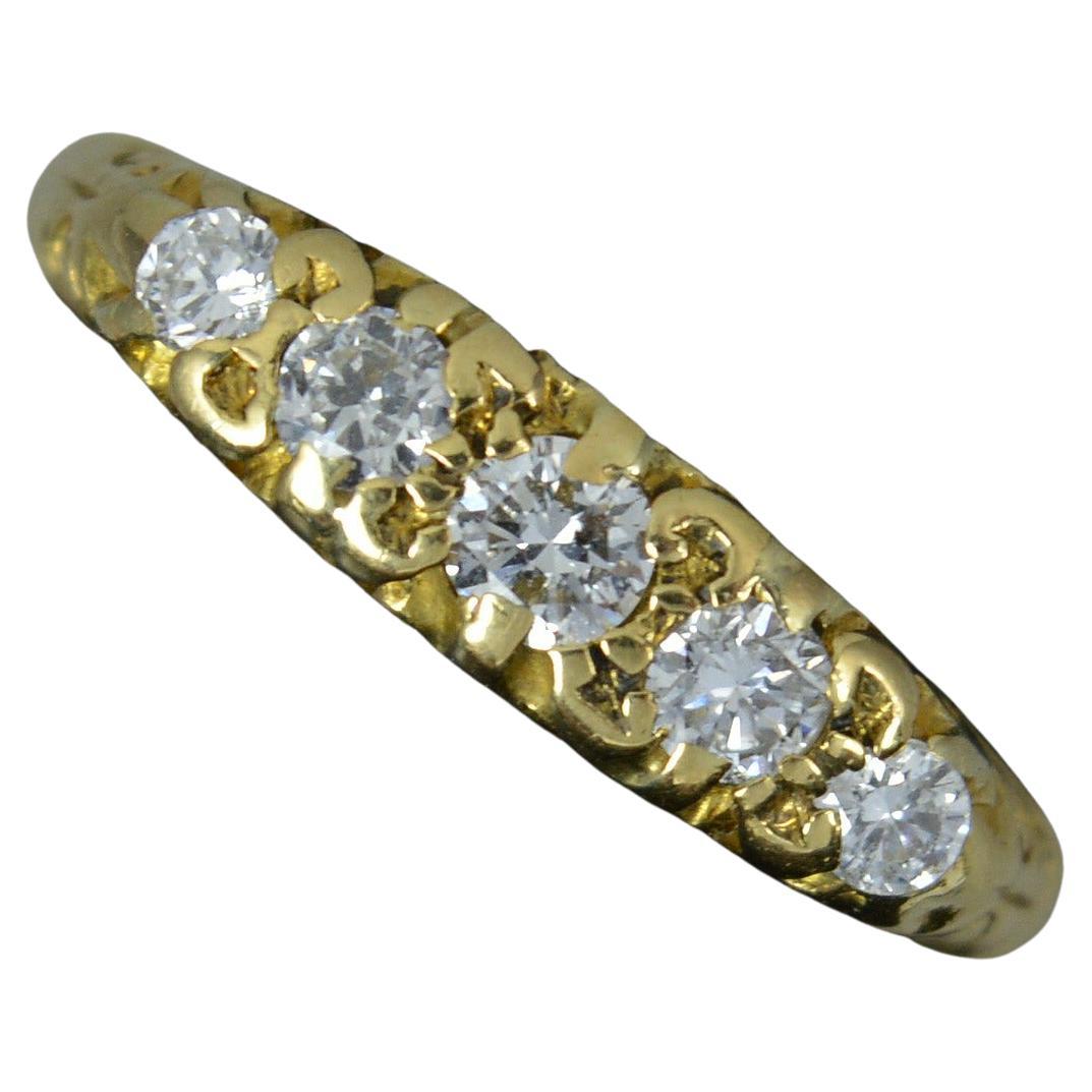 Antique, Victorian, 18ct Gold, Diamond Five-Stone Ring For Sale at 1stDibs