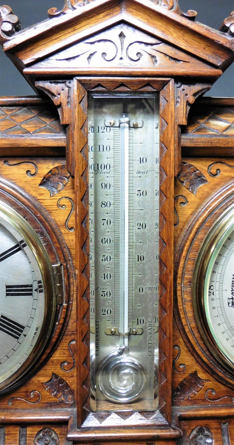 Victorian Desk Clock / Barometer / Thermometer Set For Sale at 1stDibs ...