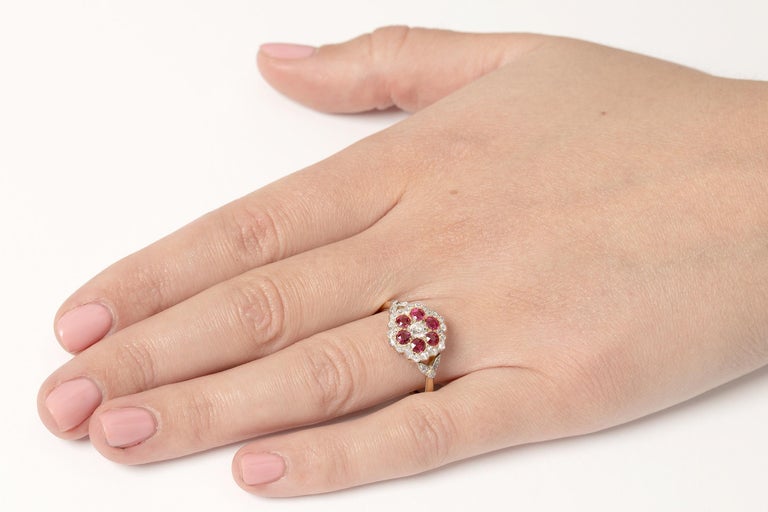 Victorian Diamond and Ruby Daisy Cluster Ring, circa 1880s For Sale at ...