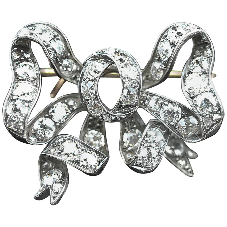 Victorian Diamond Bow Brooch Pendant Antique at 1stDibs | antique ...