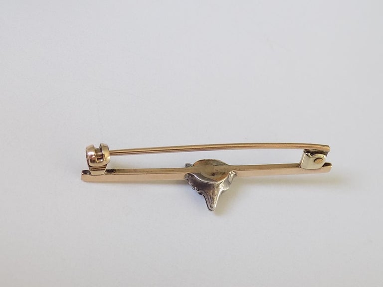 Victorian Diamond Fox Head Mask Bar Brooch at 1stDibs