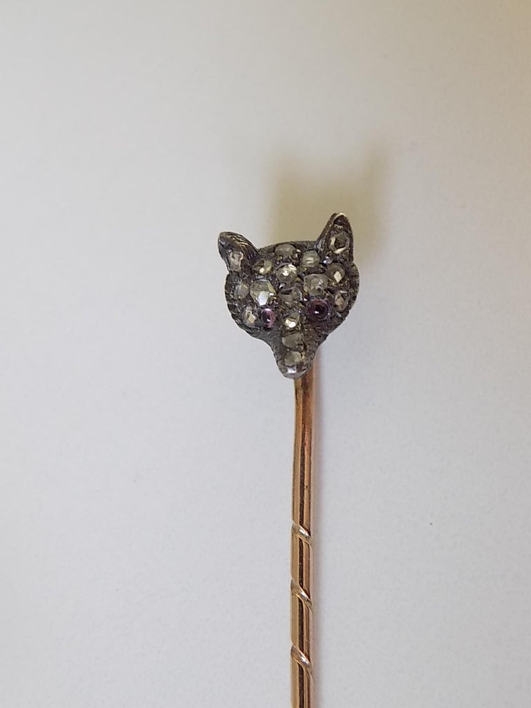 Victorian Diamond Fox Head Mask Stick Pin For Sale at 1stDibs | diamond ...