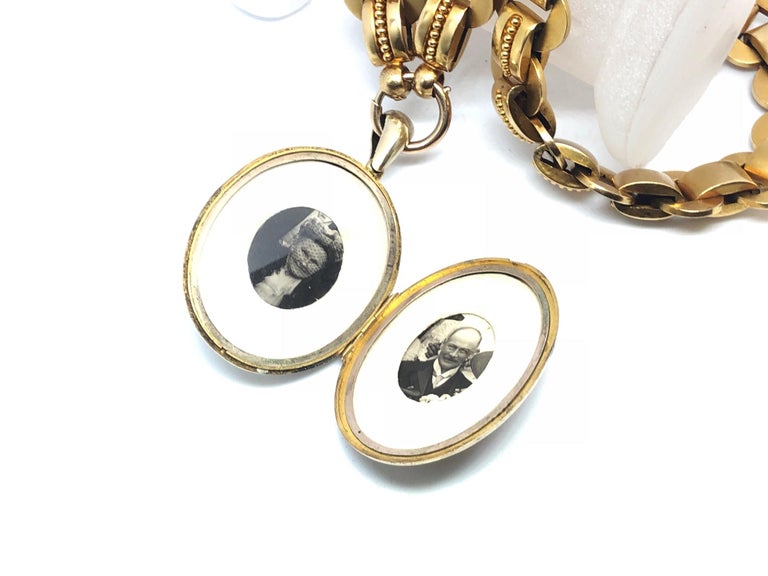 Victorian Diamond Gold Locket and Collar at 1stDibs