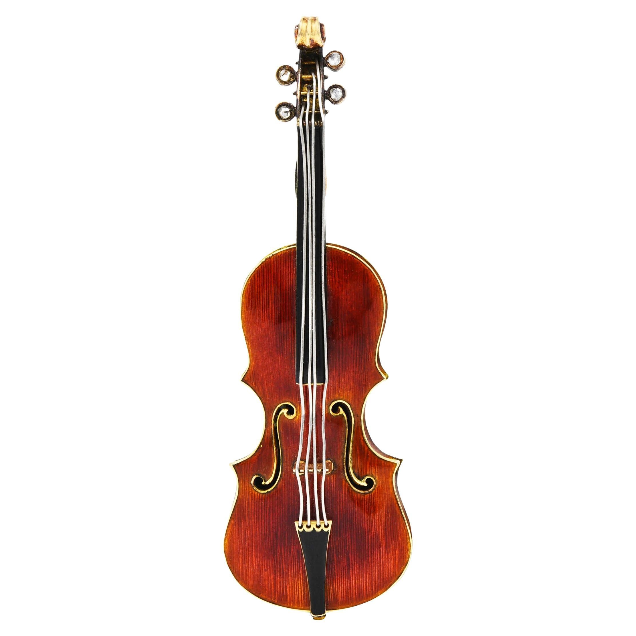 Victorian Diamond Guilloche Enamel 18 Karat Yellow Gold Scarab Beetle ...