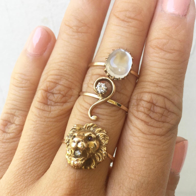 Victorian Diamond Question Mark 14 Karat Gold .25 Carat Minecut ...