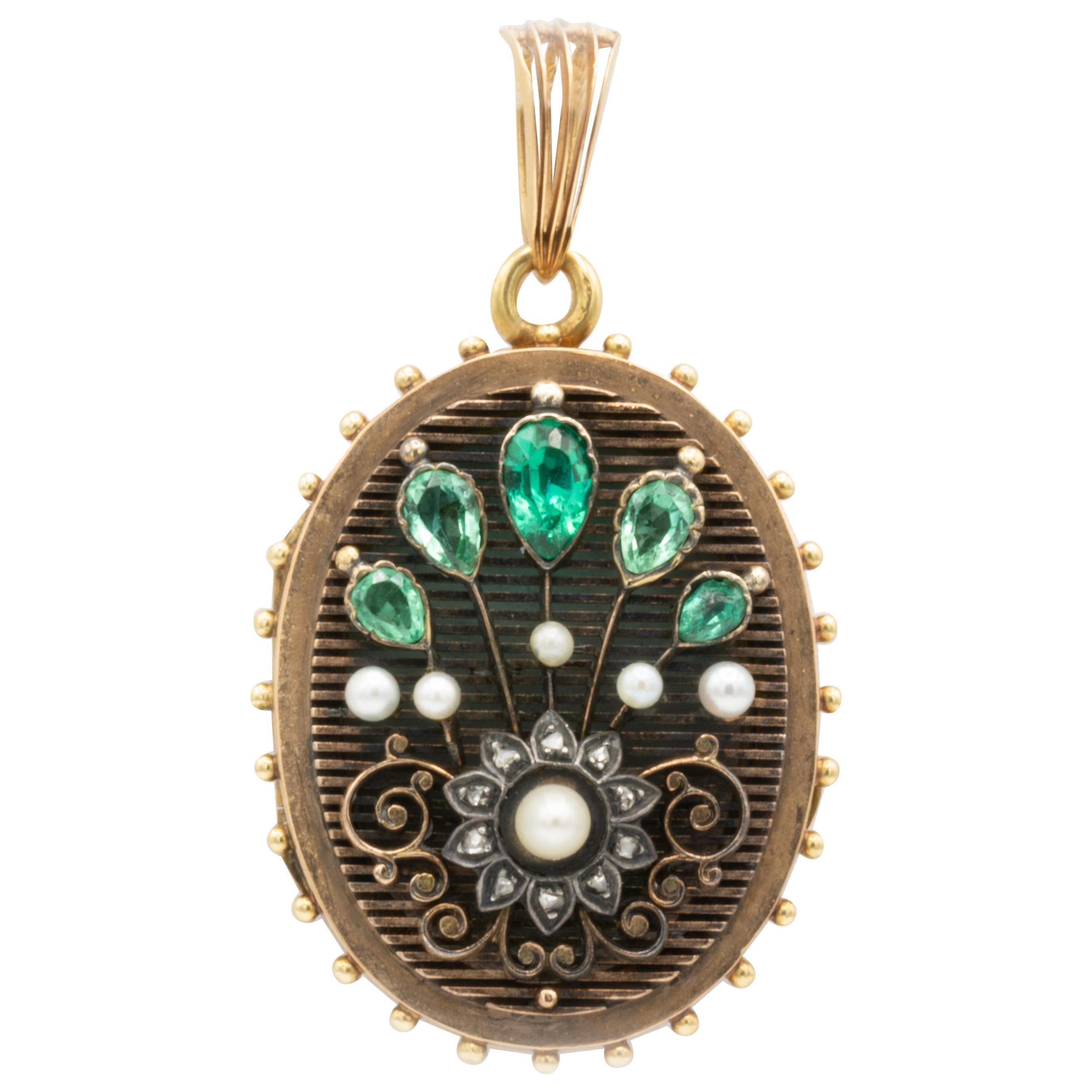High Victorian Gold Fringe Locket at 1stDibs