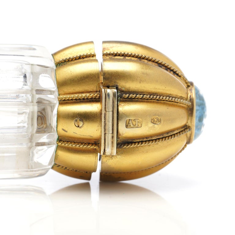 Victorian Double Sided Cut-Glass Scent Perfume Bottle with Silver Mount ...