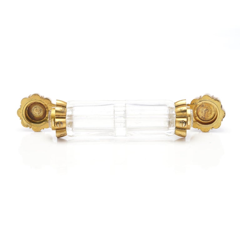 Victorian Double Sided Cut-Glass Scent Perfume Bottle with Silver Mount ...