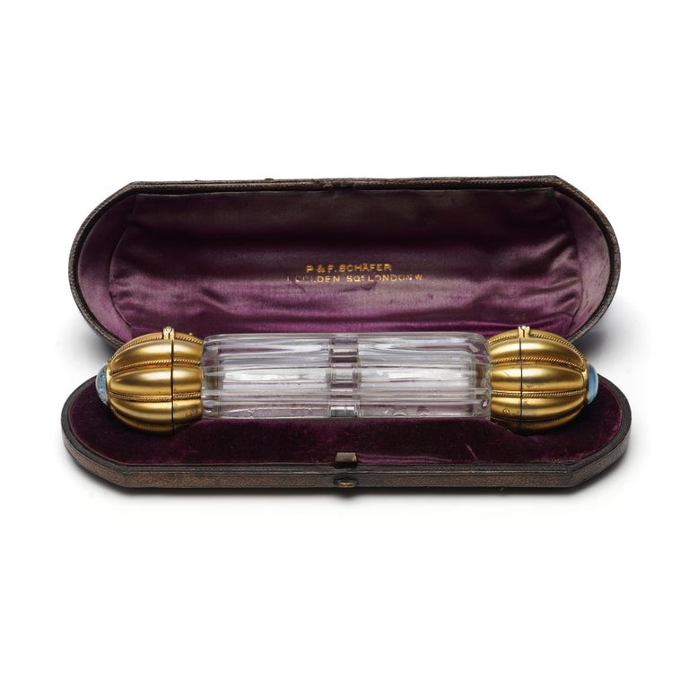 Victorian Double Sided Cut-Glass Scent Perfume Bottle with Silver Mount ...