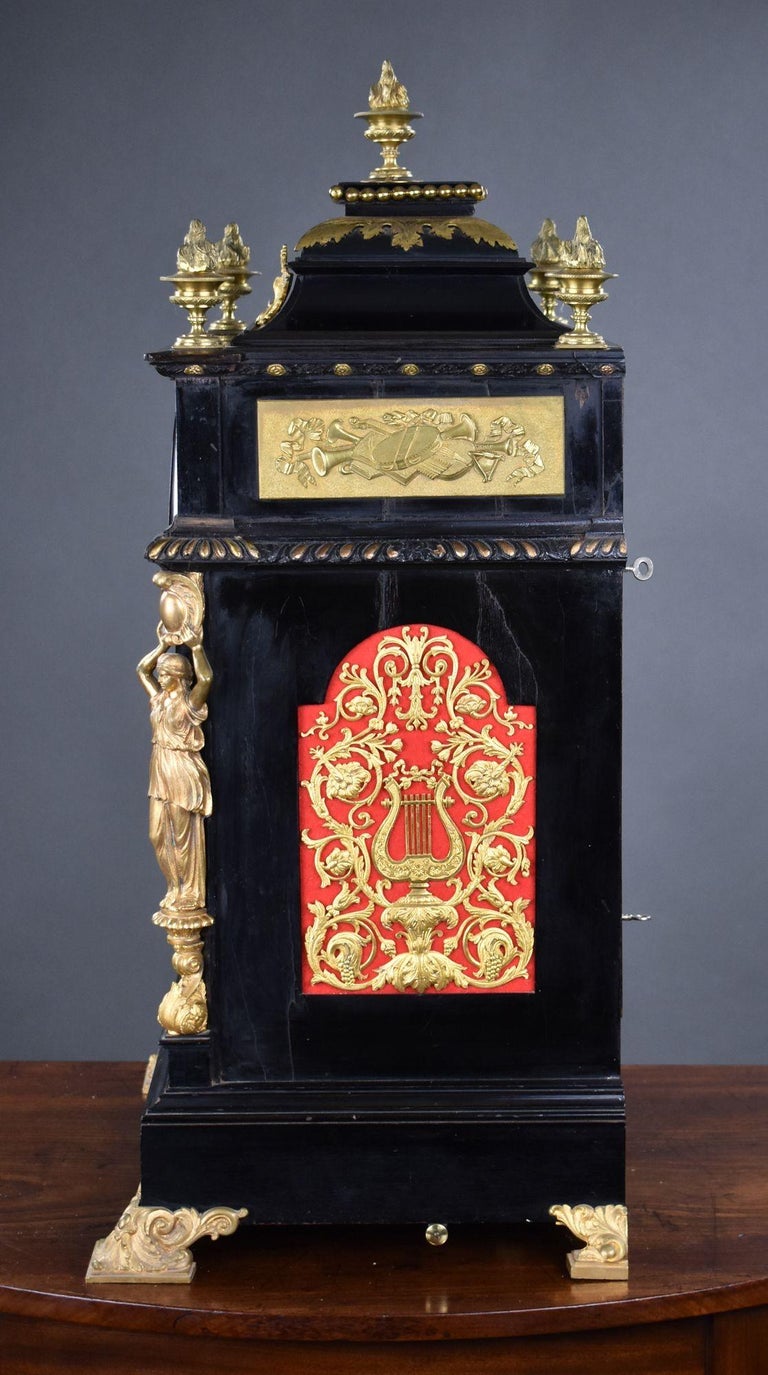 Victorian Ebonized Bracket Clock by Barraud and Lunds For Sale at 1stDibs