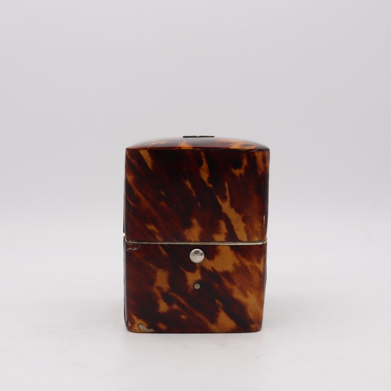 Victorian Edwardian 1900 Desk Inkwell Box in Faux Tortoise Shell and ...