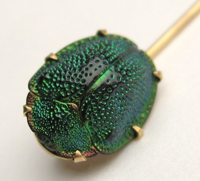 14 Karat Gold Victorian Egyptian Scarab Beetle Brooch Stick Pin at 1stDibs