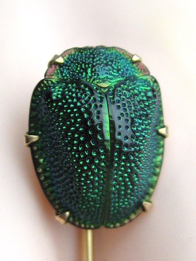 14 Karat Gold Victorian Egyptian Scarab Beetle Brooch Stick Pin at 1stDibs