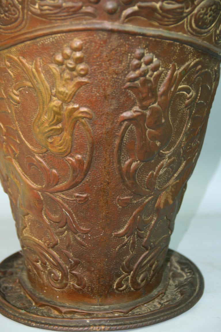 Victorian Embossed Coal/Wood Bucket Brass/Metal Late 19th Century For ...