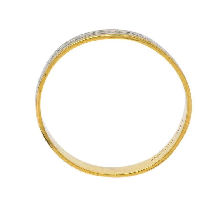 Victorian Enamel 14 Karat Gold Greek Key Band Ring at 1stDibs