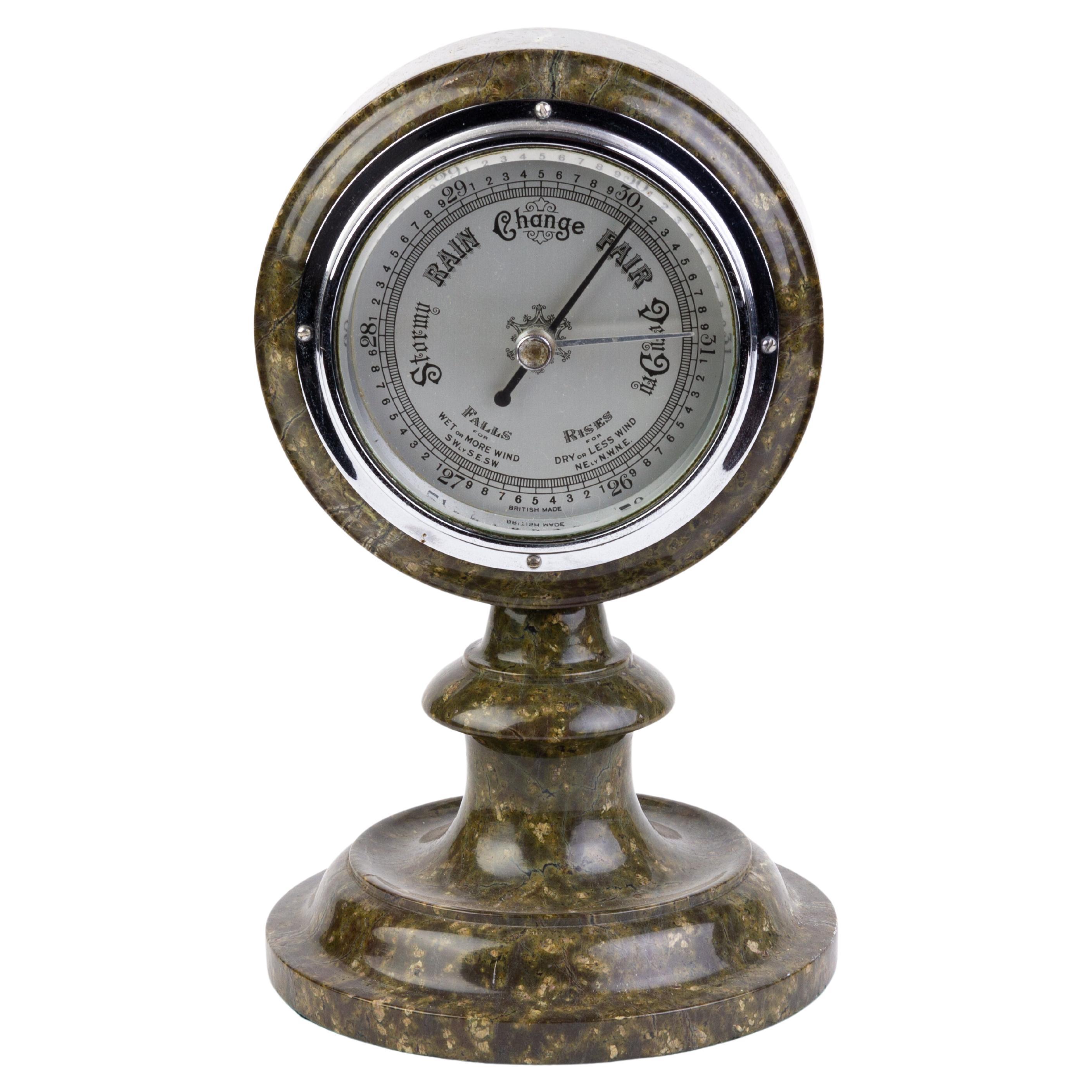 Victorian English Carved Hardstone Aneroid Desk Barometer 19th Century ...