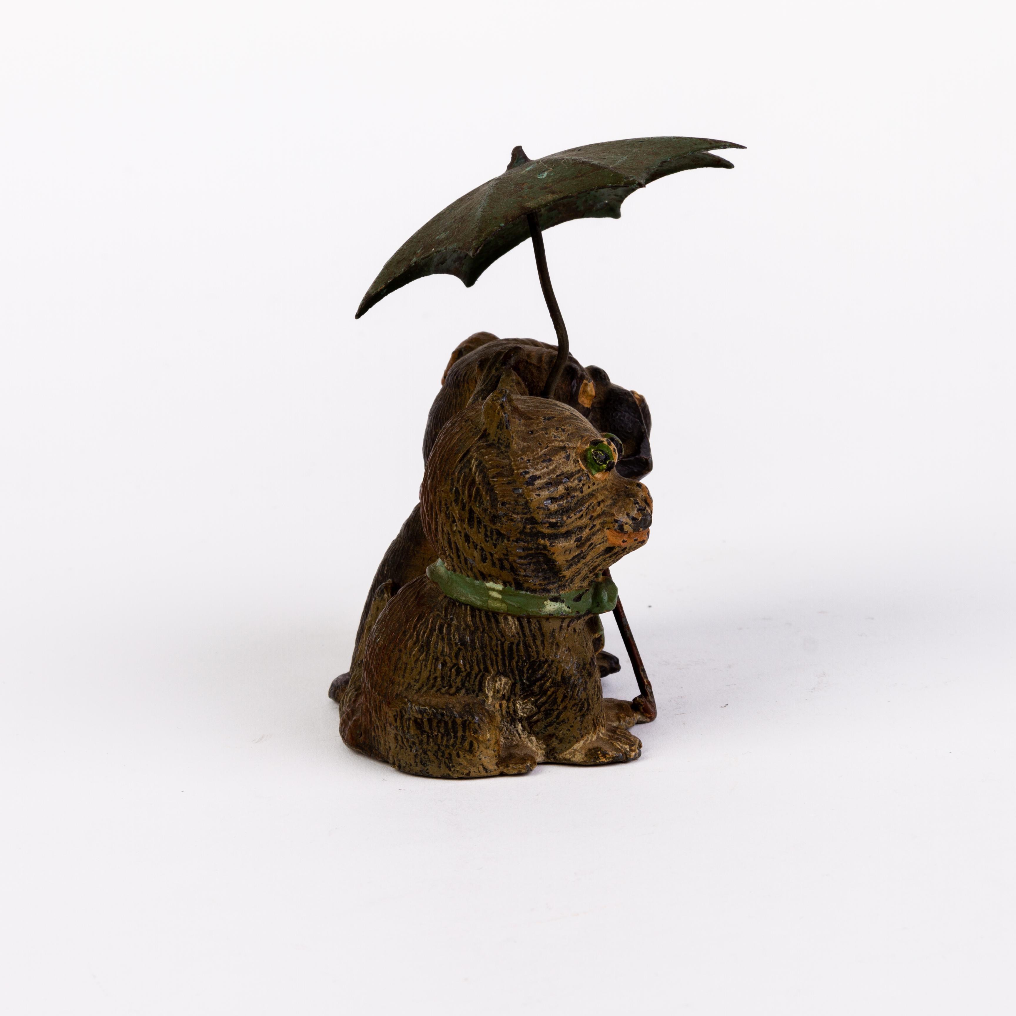 Victorian English Cold Painted Figure Group Sculpture of Bulldogs 19th ...
