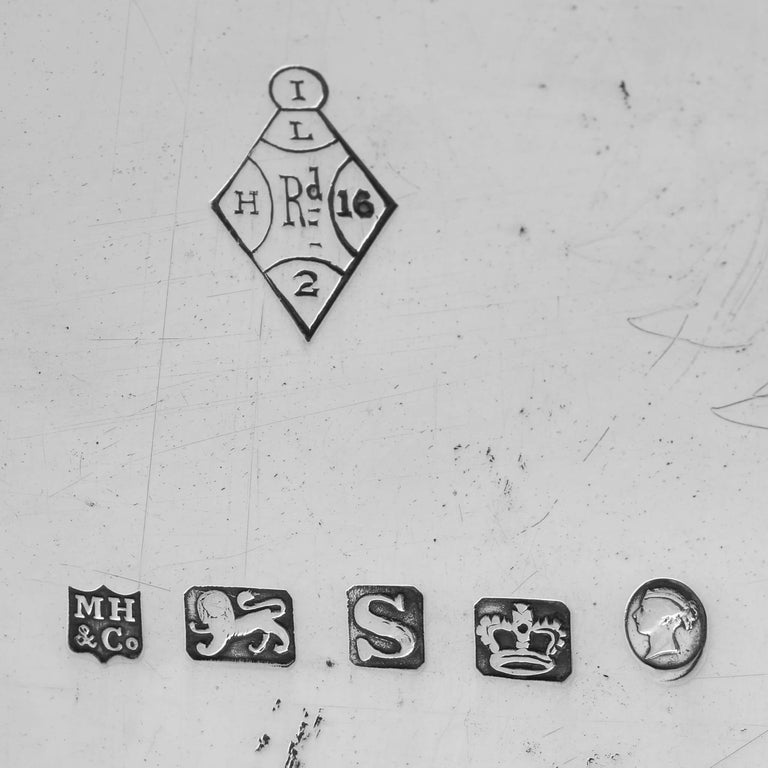 Victorian Engraved Antique Sterling Silver Tray, Martin, Hall and Co ...