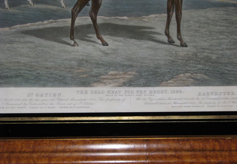 Victorian Equestrian Racing Print, The Dead Heat for the Derby For Sale ...