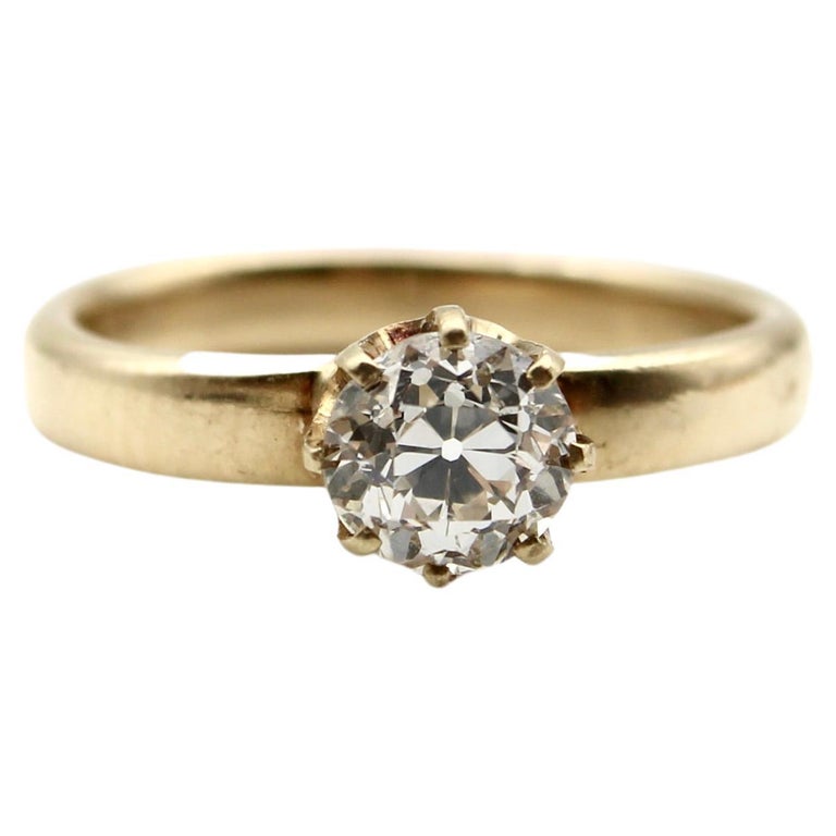 Victorian Era 14K Gold Old European Cut Diamond Ring at 1stDibs