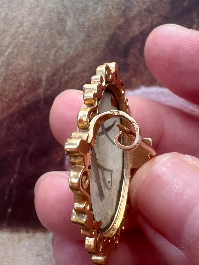 Victorian Era 18k Gold Natural Seed Pearls Angel Brooch For Sale at 1stDibs