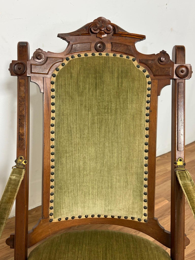Victorian Era Campaign Chair with Lidded Ottoman, circa 1890s For Sale ...
