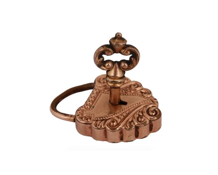 Victorian Era Rose Gold Heart Shaped Lock And Key For Sale at 1stDibs