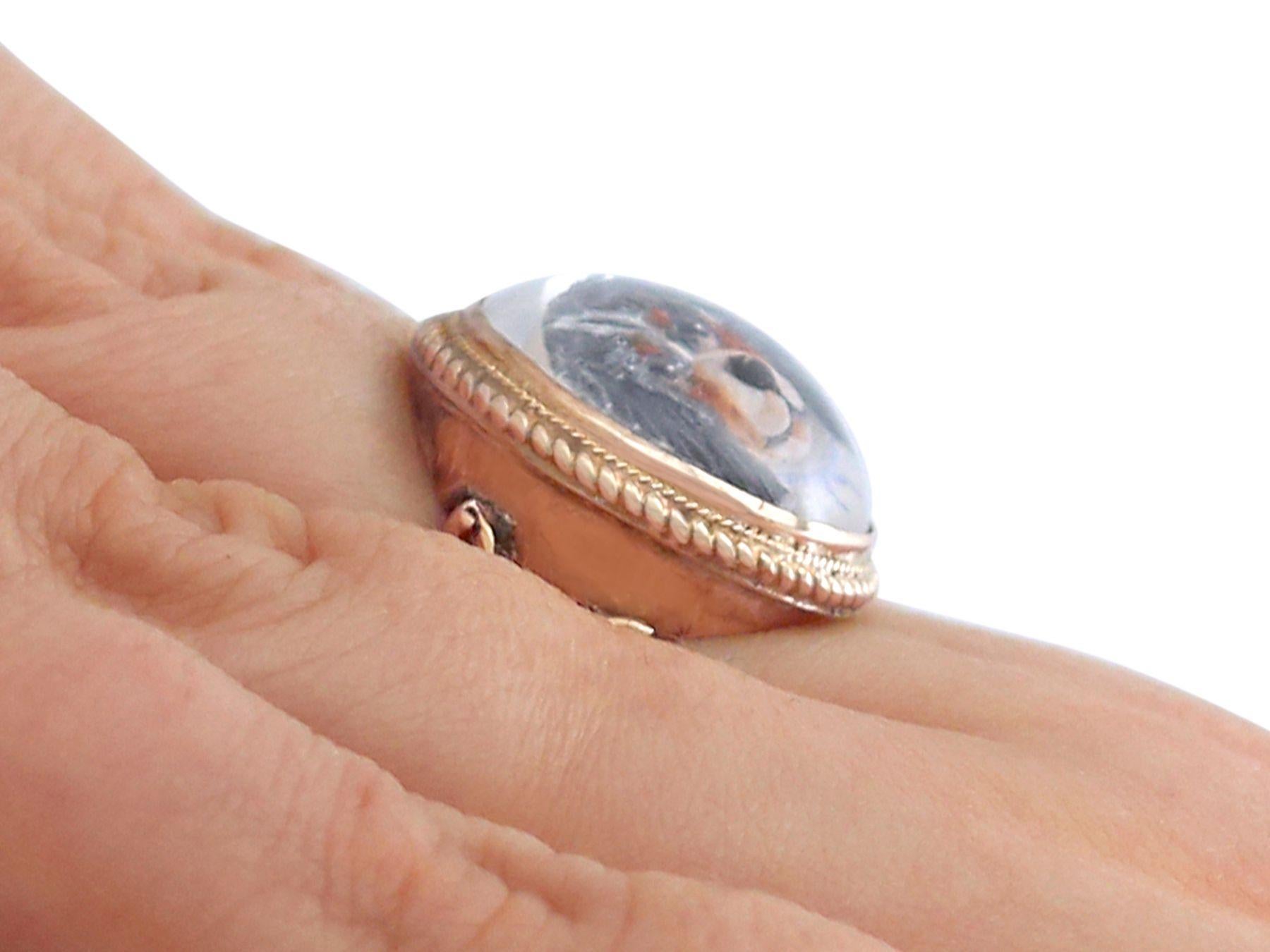 Victorian Essex Crystal Yellow Gold Dog Cocktail Ring For Sale at 1stDibs