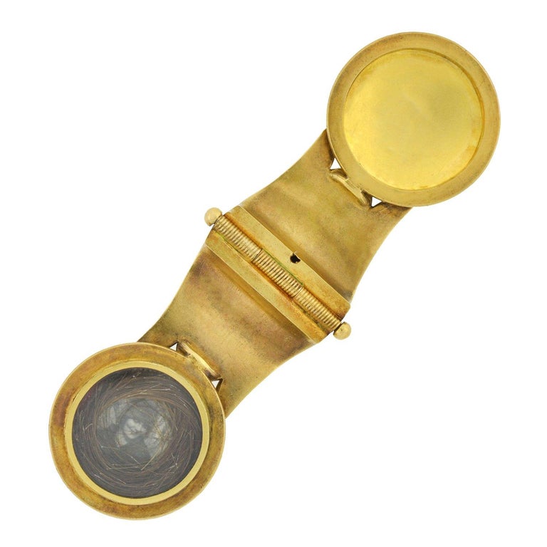 Victorian Etruscan Micro Mosaic Bird Hair Locket Pendant at 1stdibs