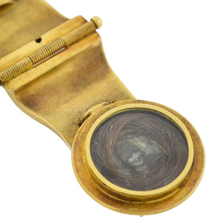 Victorian Etruscan Micro Mosaic Bird Hair Locket Pendant at 1stdibs