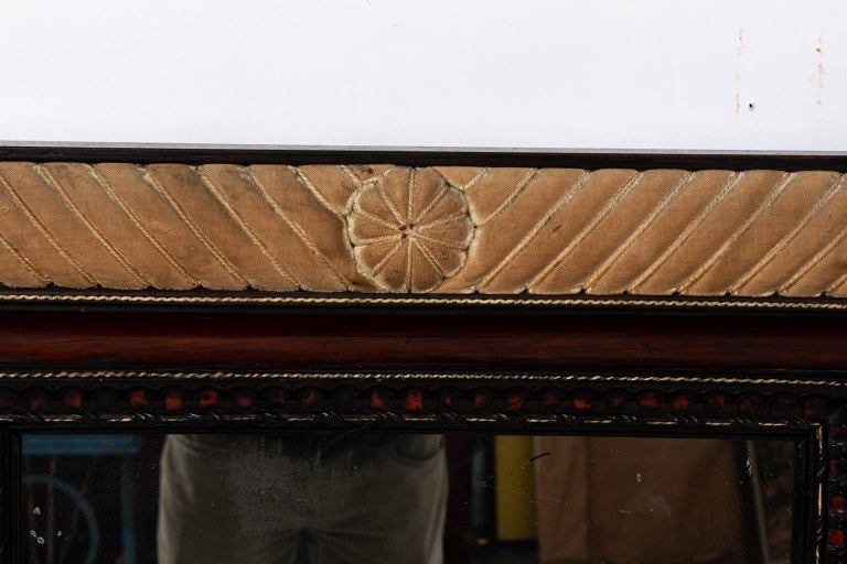 Victorian Fabric Covered Mirror For Sale at 1stDibs