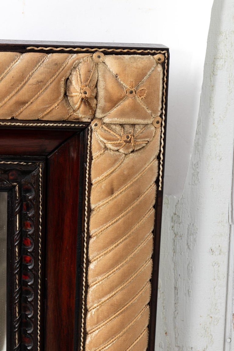 Victorian Fabric Covered Mirror For Sale at 1stDibs