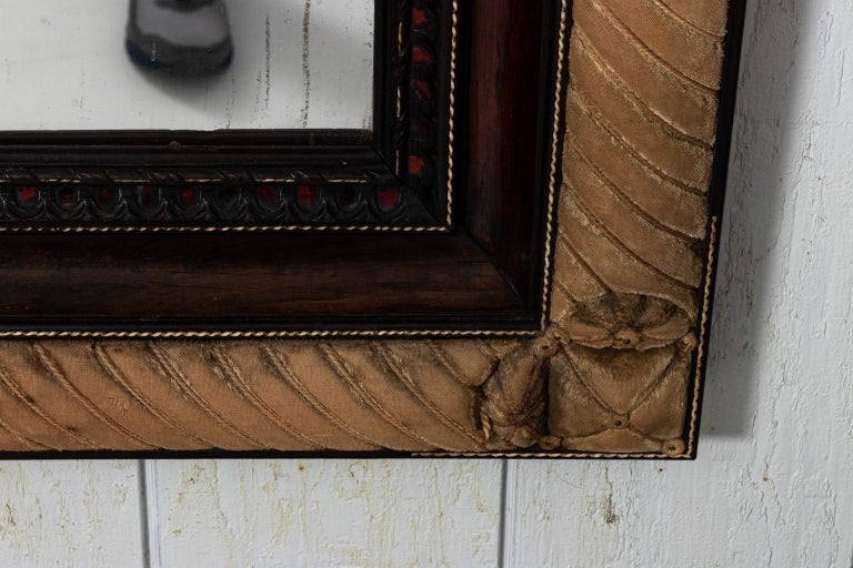 Victorian Fabric Covered Mirror For Sale at 1stDibs