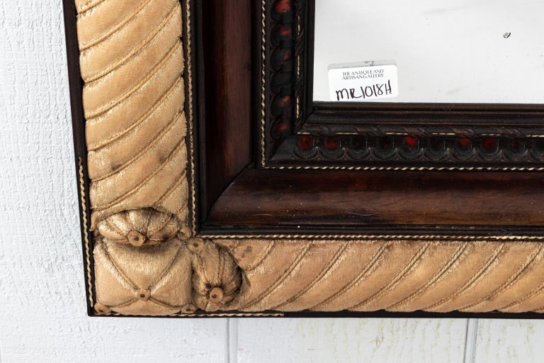 Victorian Fabric Covered Mirror For Sale at 1stDibs