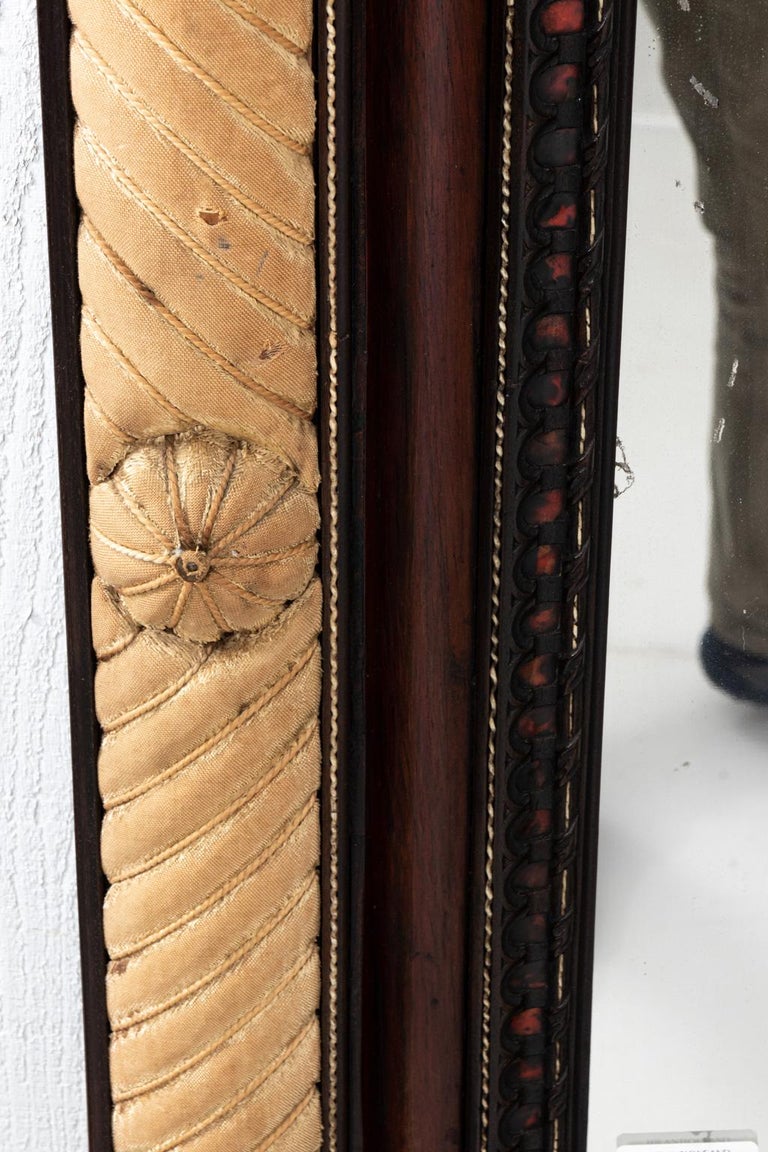 Victorian Fabric Covered Mirror For Sale at 1stDibs