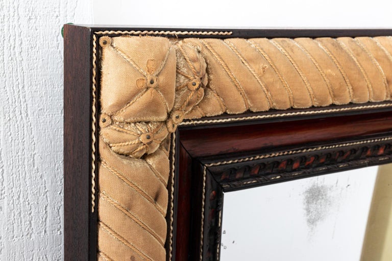 Victorian Fabric Covered Mirror For Sale at 1stDibs